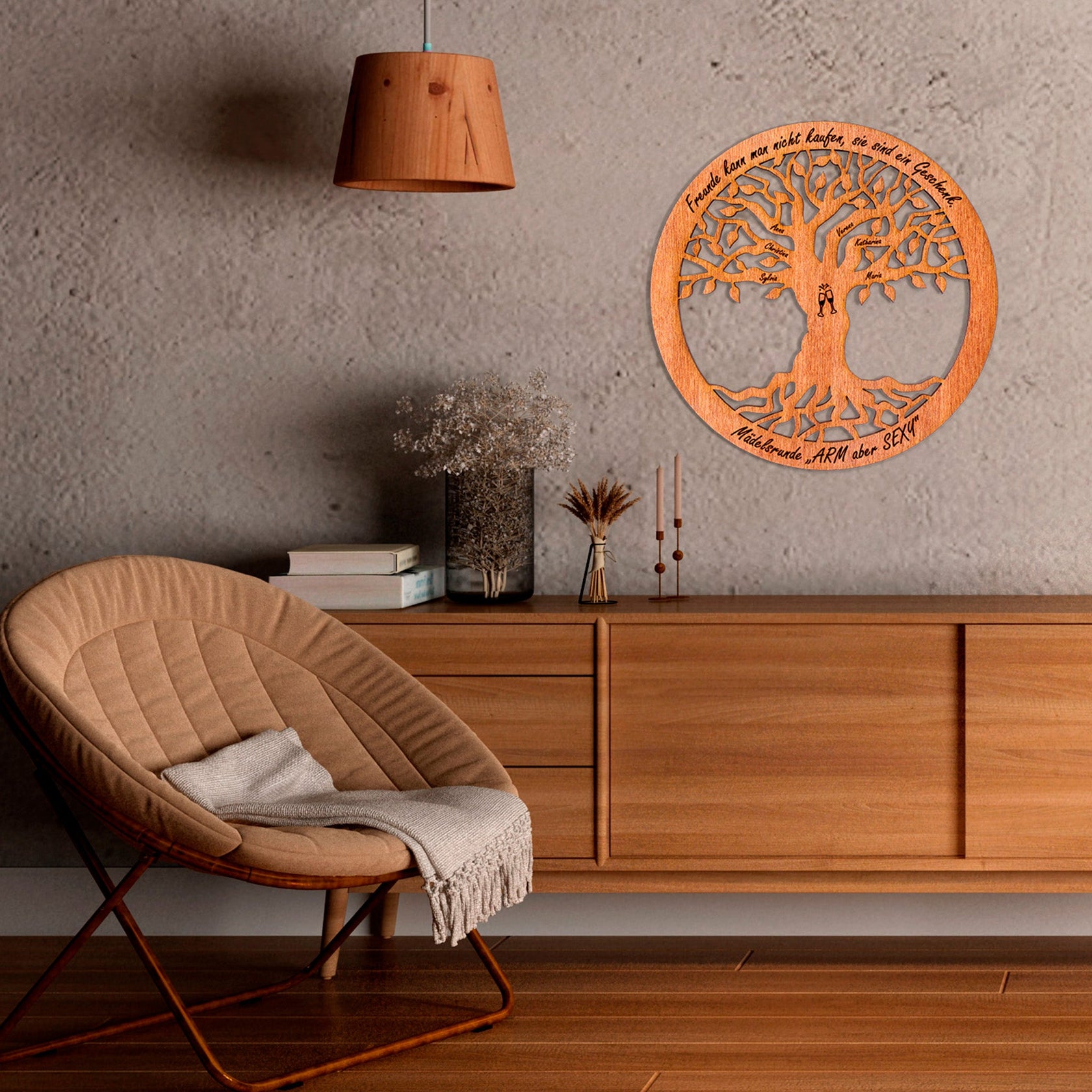 Wandbild Baum des Lebens "Freundschaft", personalisiert – Nanino Design ...